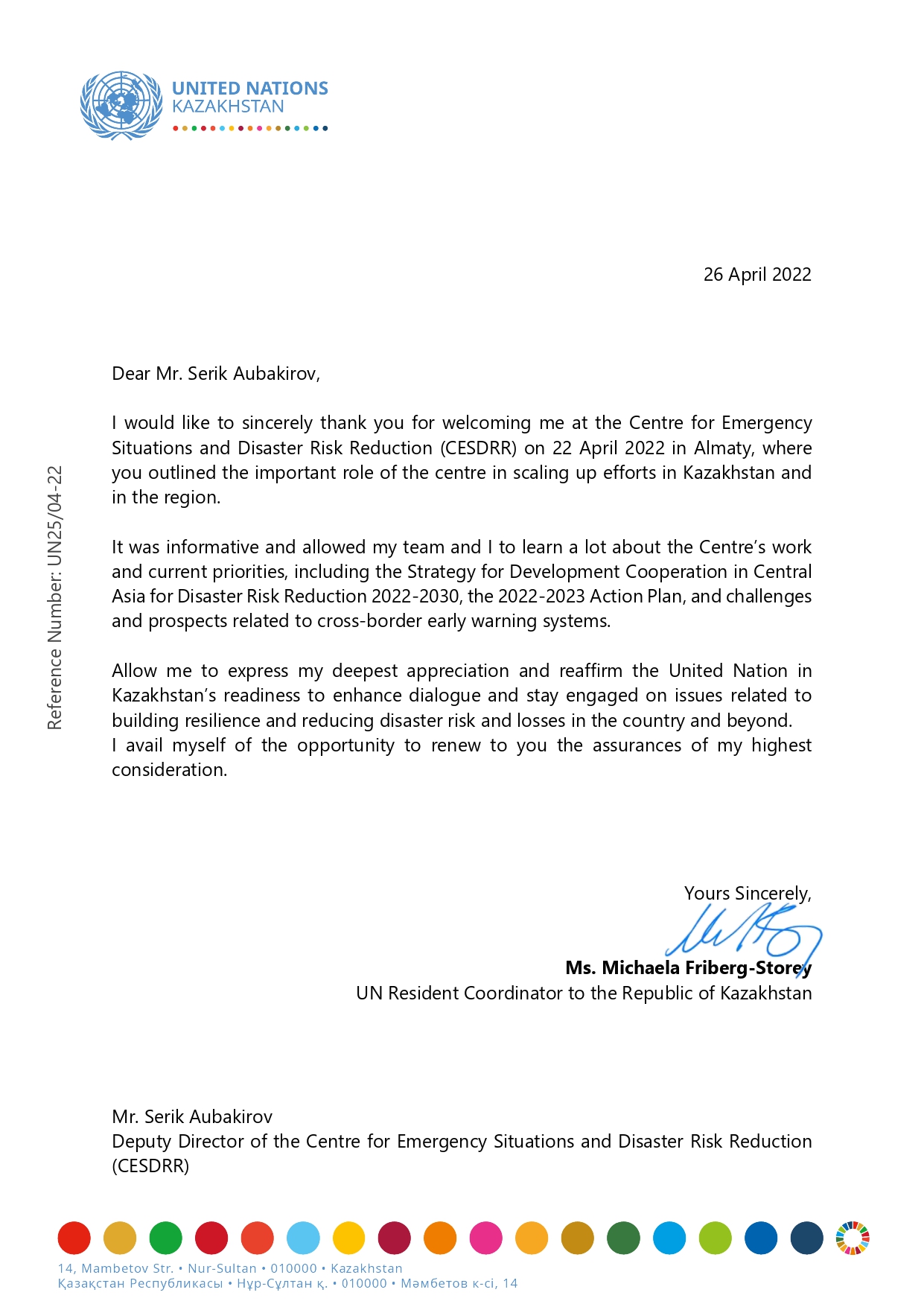 The outcomes of the visit were expressed in an address to the Center by ...